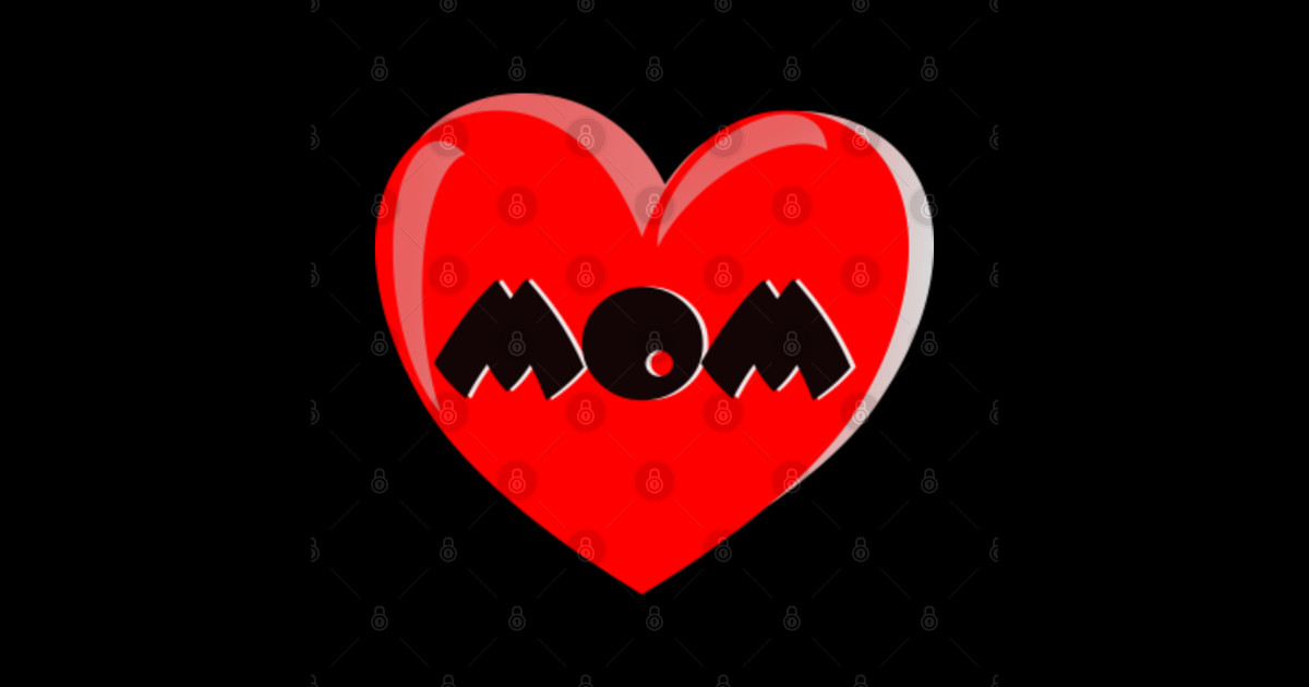 Mom Heart - Big Red Mom Heart - Sticker | TeePublic