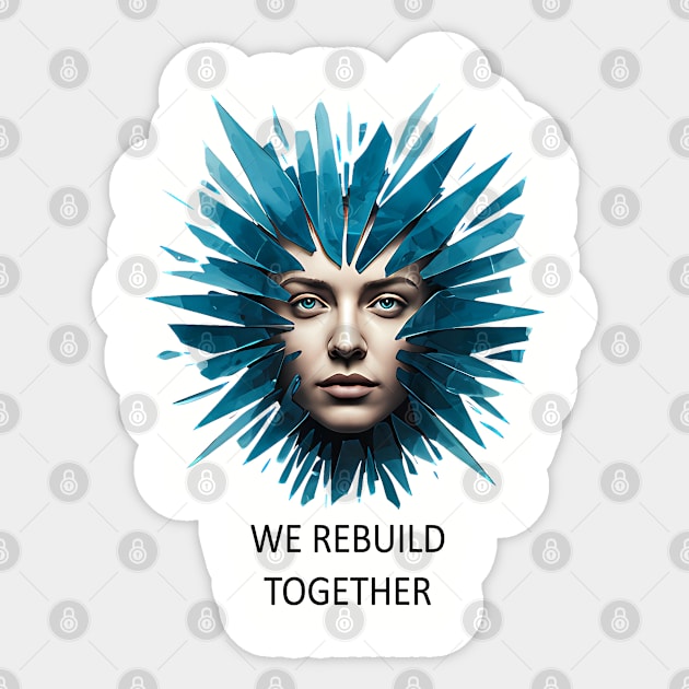 We Rebuild Together - Unity Is Strength - Sticker | TeePublic