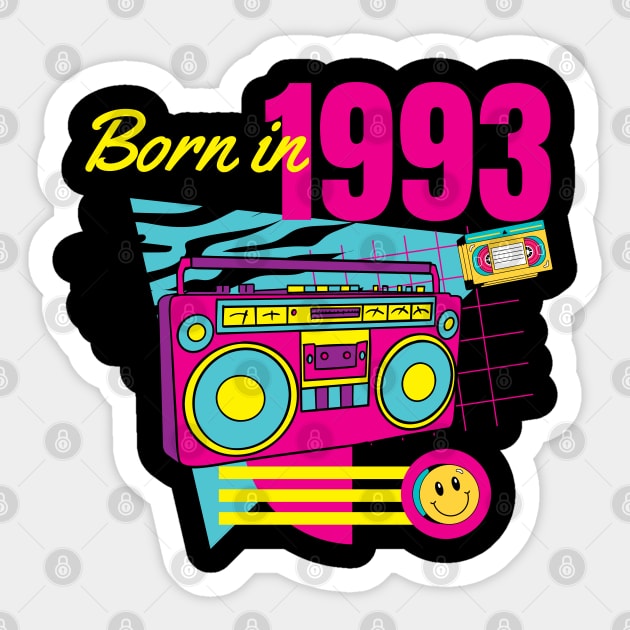 Born in 1993 - 1993 - Sticker | TeePublic