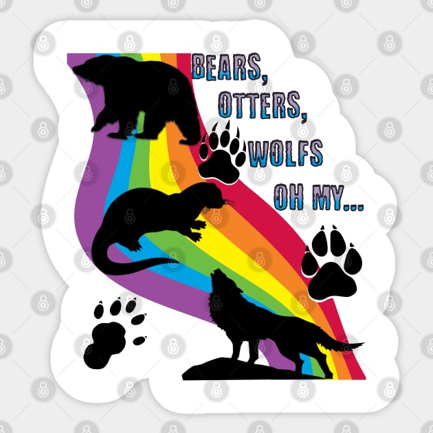 bears otters wolfs oh my.... - Pride - Sticker | TeePublic