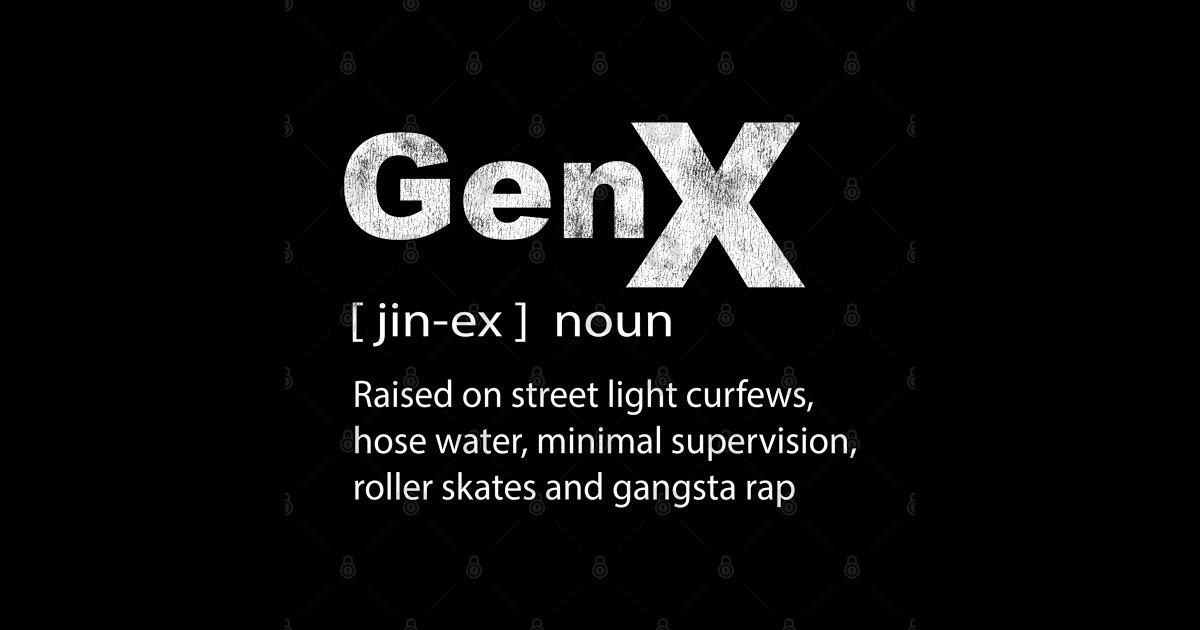 Gen X Definition Hip Hop Nostalgic Humor - Gen X - Sticker | TeePublic