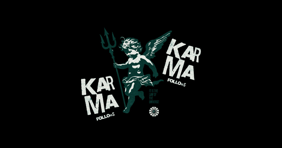Karma Concept Art: Angelic Figure with Trident and Universal Law Quote ...