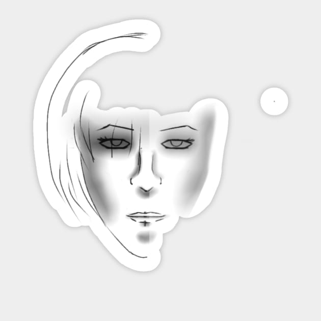 Half dark face - Dark Art - Sticker | TeePublic