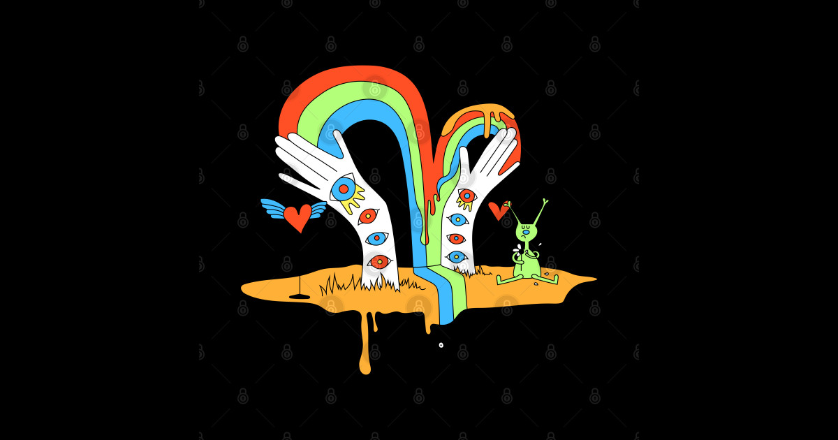 Alien Love - Abstract - Sticker | TeePublic