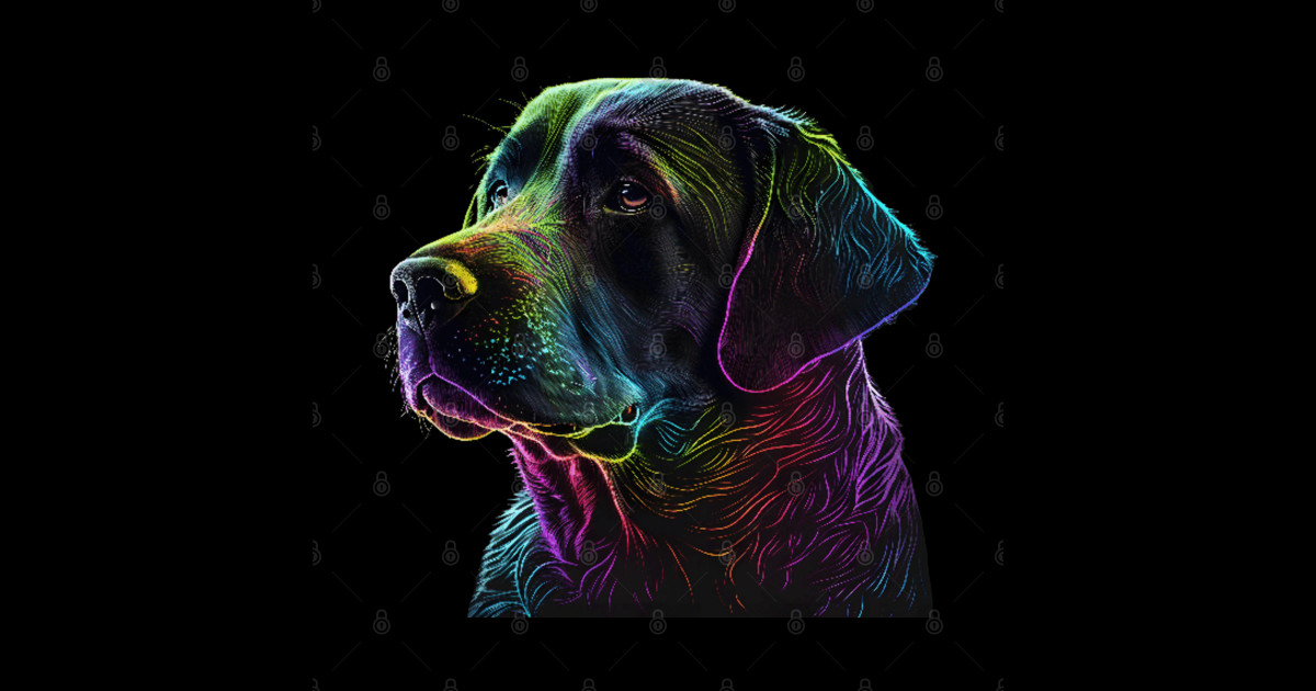 Neon Labrador - Labrador Dog - Sticker | TeePublic