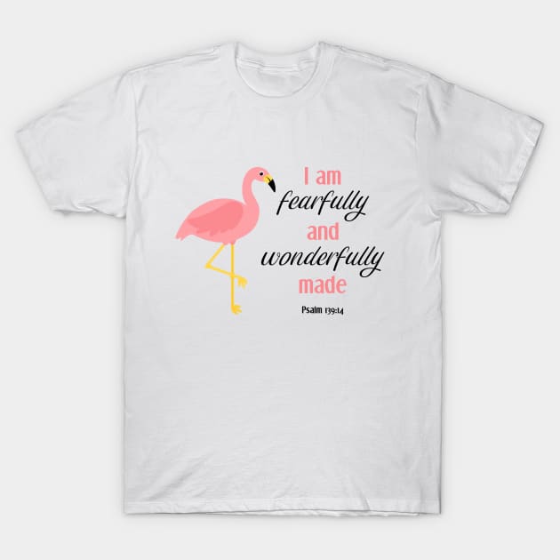 Pink Flamingo _ Psalm 139:14 - Scriptures - T-Shirt | TeePublic