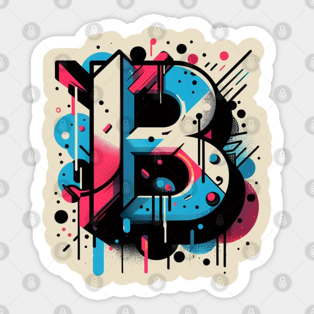 Letter B design graffity style - Letter B Design - Sticker | TeePublic