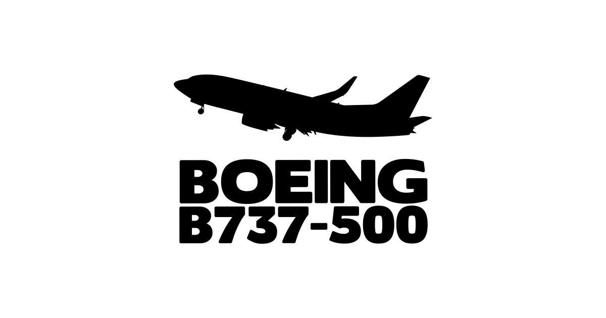 Boeing B737-500 Silhouette Print (Black) - B735 - Sticker | TeePublic