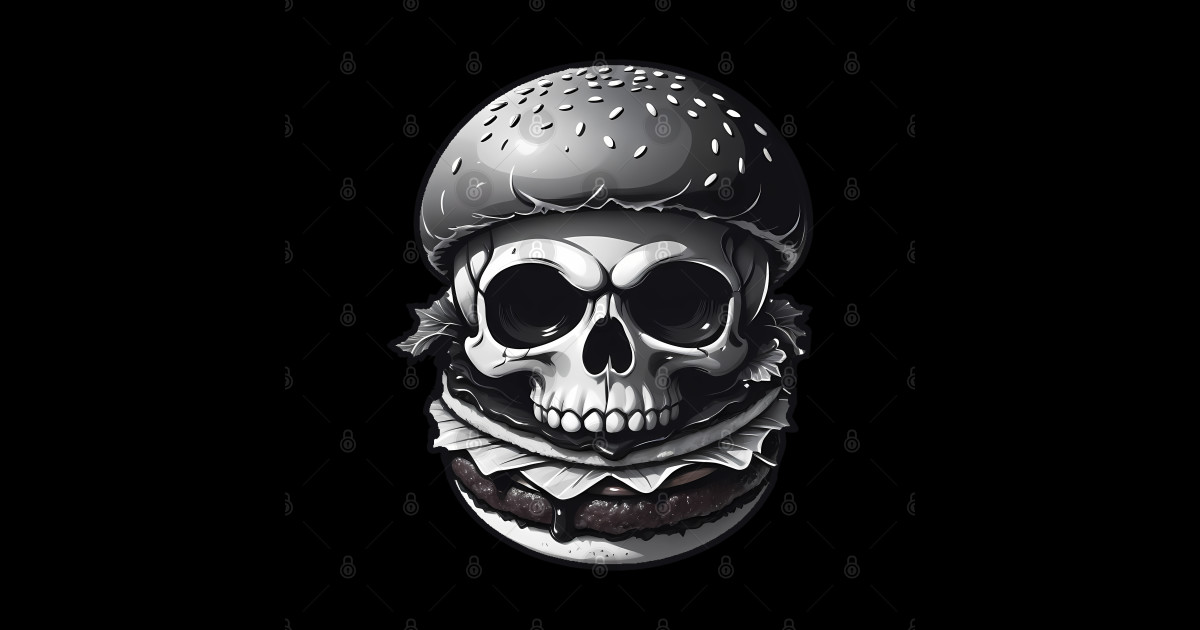 BURGER SKULL - Burger Lover - Posters and Art Prints | TeePublic