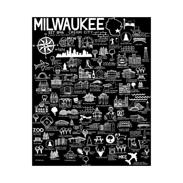 Milwaukee Map - Milwaukee - T-Shirt | TeePublic