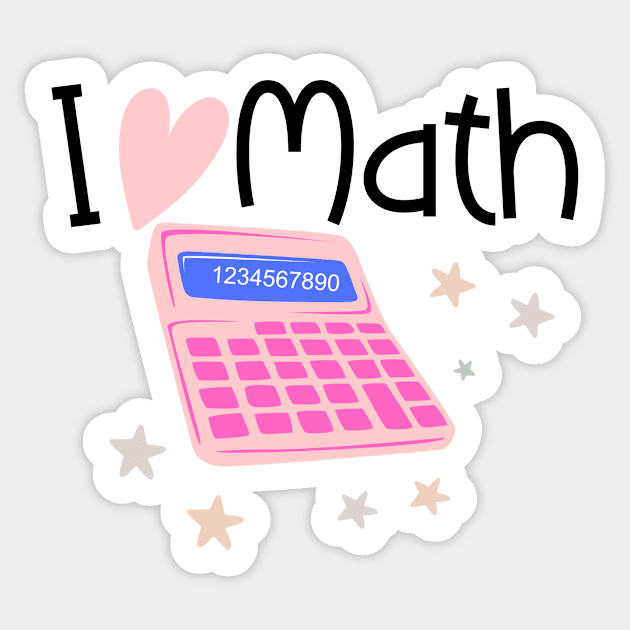 I heart Math with Calcu - I Love Math With Calculator - Sticker | TeePublic