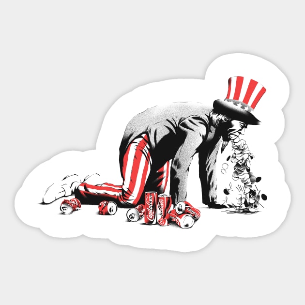 Uncle Sam Enjoy Capitalism - Capitalism - Sticker | TeePublic