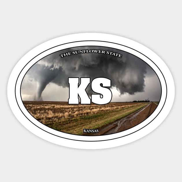Kansas Tornado Travel Sticker - Kansas - Sticker | TeePublic