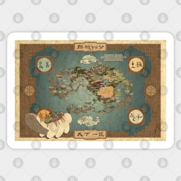 Four Nations Map - Avatar Map - Sticker | TeePublic