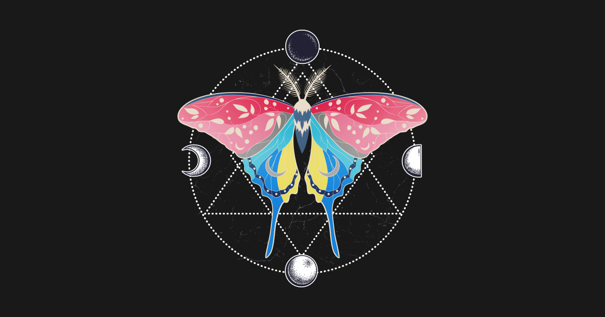 Genderflux Luna Moth LGBT Pride Flag - Genderflux - T-Shirt | TeePublic