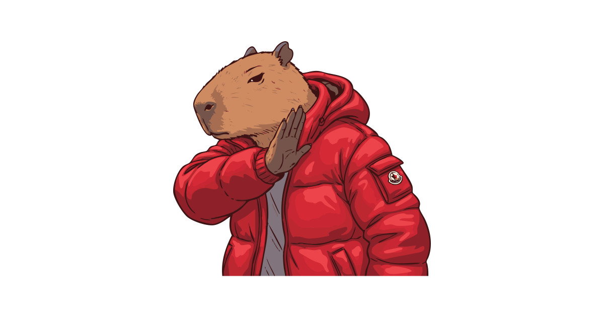 Capybara Meme: Puffer Jacket Nope - Capybara - T-Shirt | TeePublic