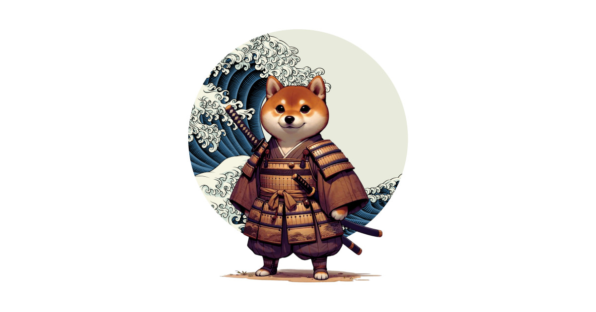 Shiba Inu Samurai - Japanese Art - T-Shirt | TeePublic