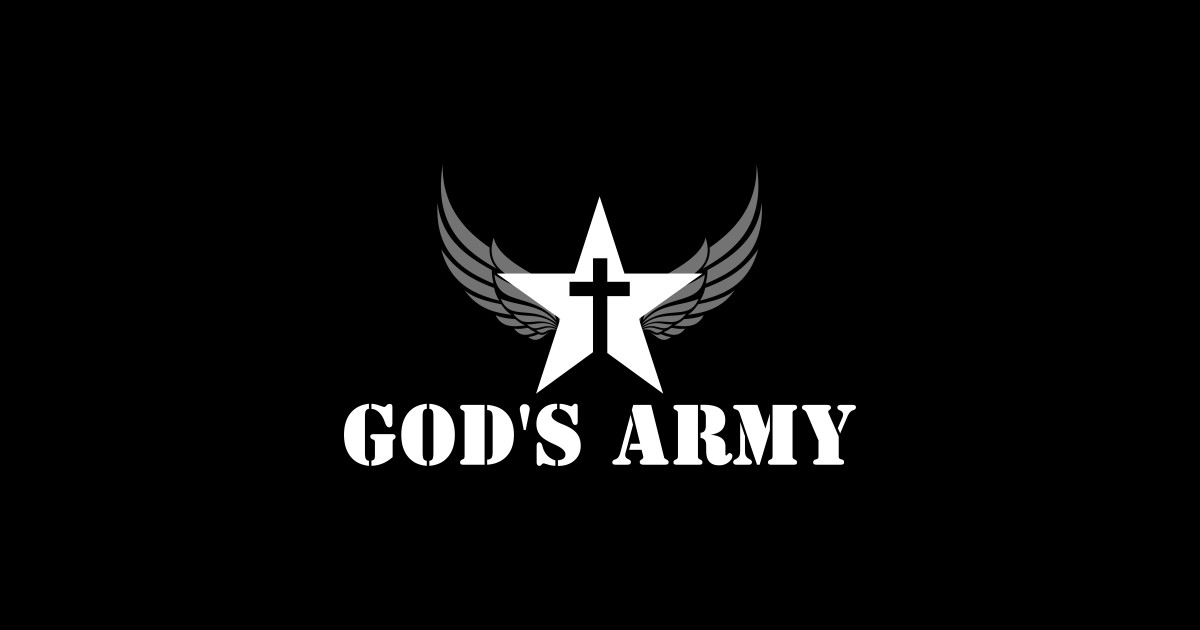 GOD'S ARMY (with cross and wings) - Gods Army - Sticker | TeePublic
