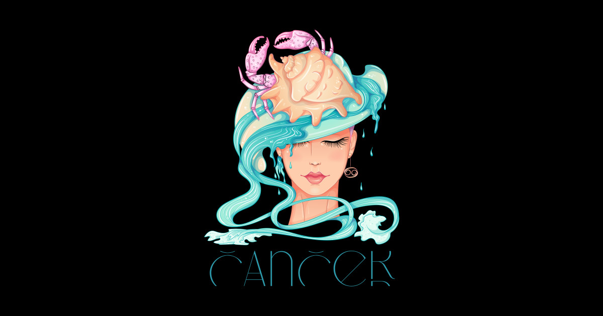 Cancer Zodiac Sign Beautiful Girl - Cancer Zodiac Sign - Posters and ...