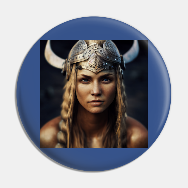 Viking Shield Maiden - Nordic Woman - Pin | TeePublic