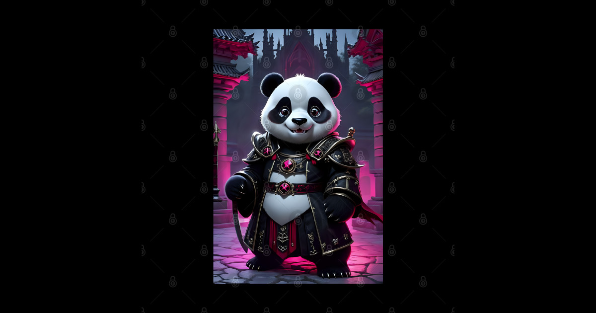 Cute gothic panda - Panda - Sticker | TeePublic