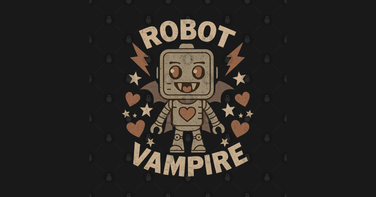 Robot Vampire Robot Vampire Cute Horror Halloween Gothic Spooky Monster ...