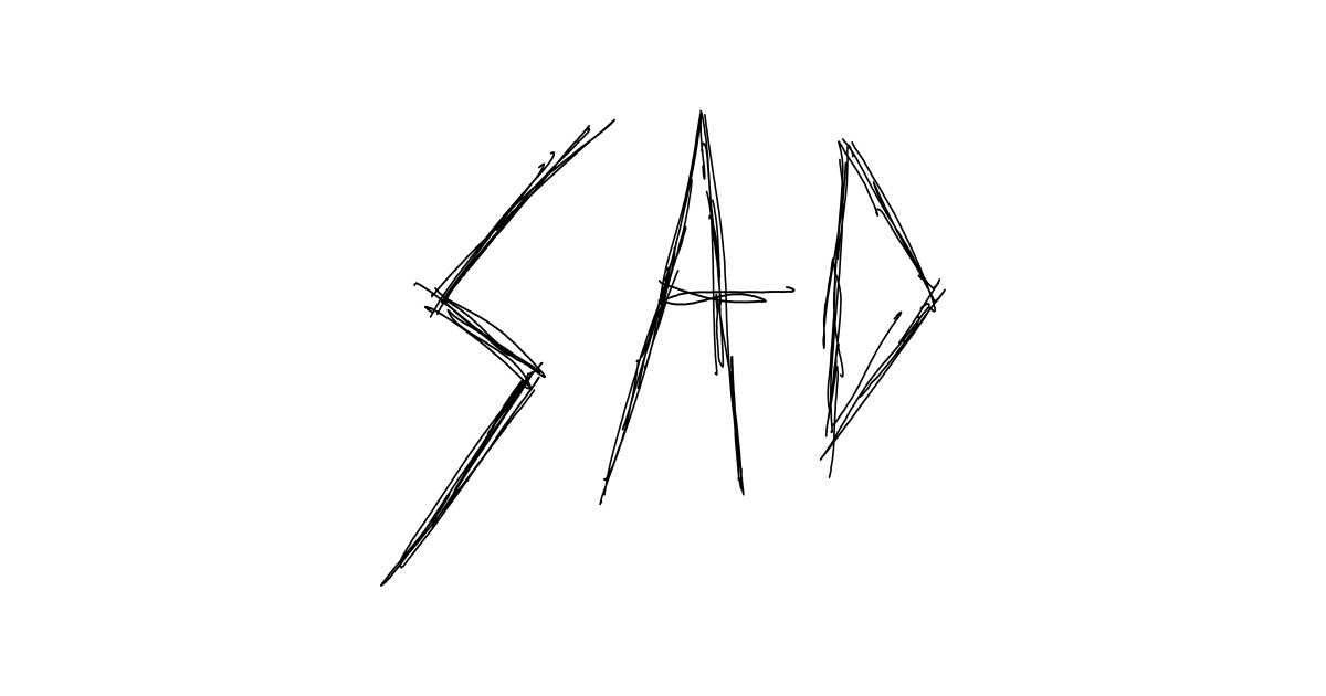 Dark and Gritty Sad Word Text Design - Sad - T-Shirt | TeePublic