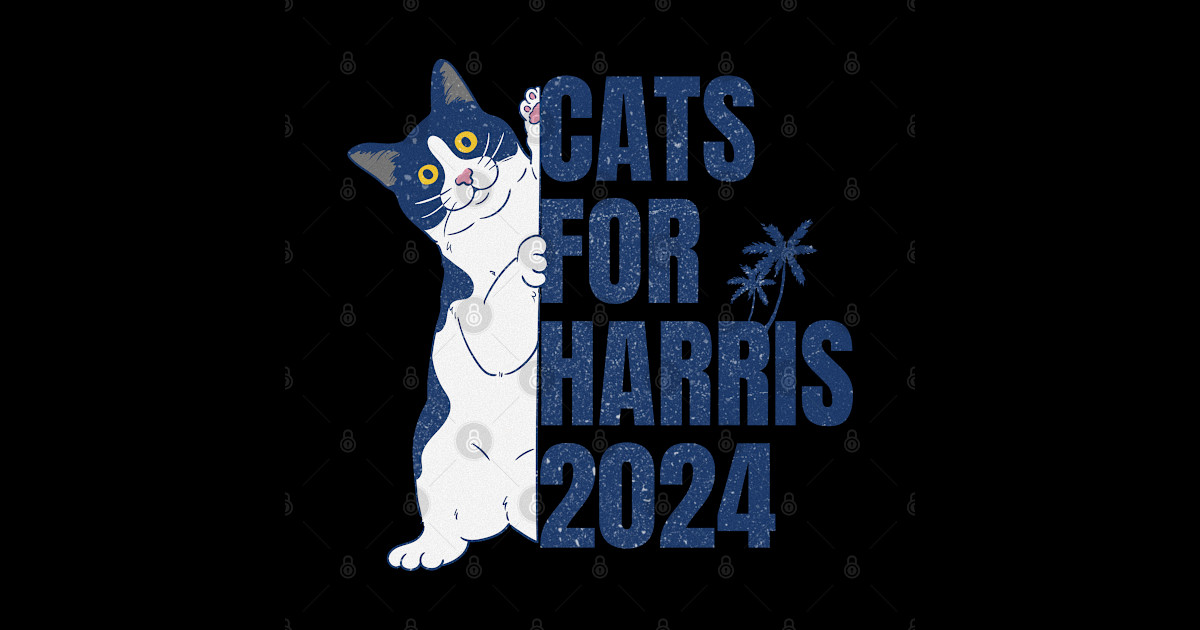 Cats-For-Harris-2024 - Cats For Harris 2024 - Sticker | TeePublic