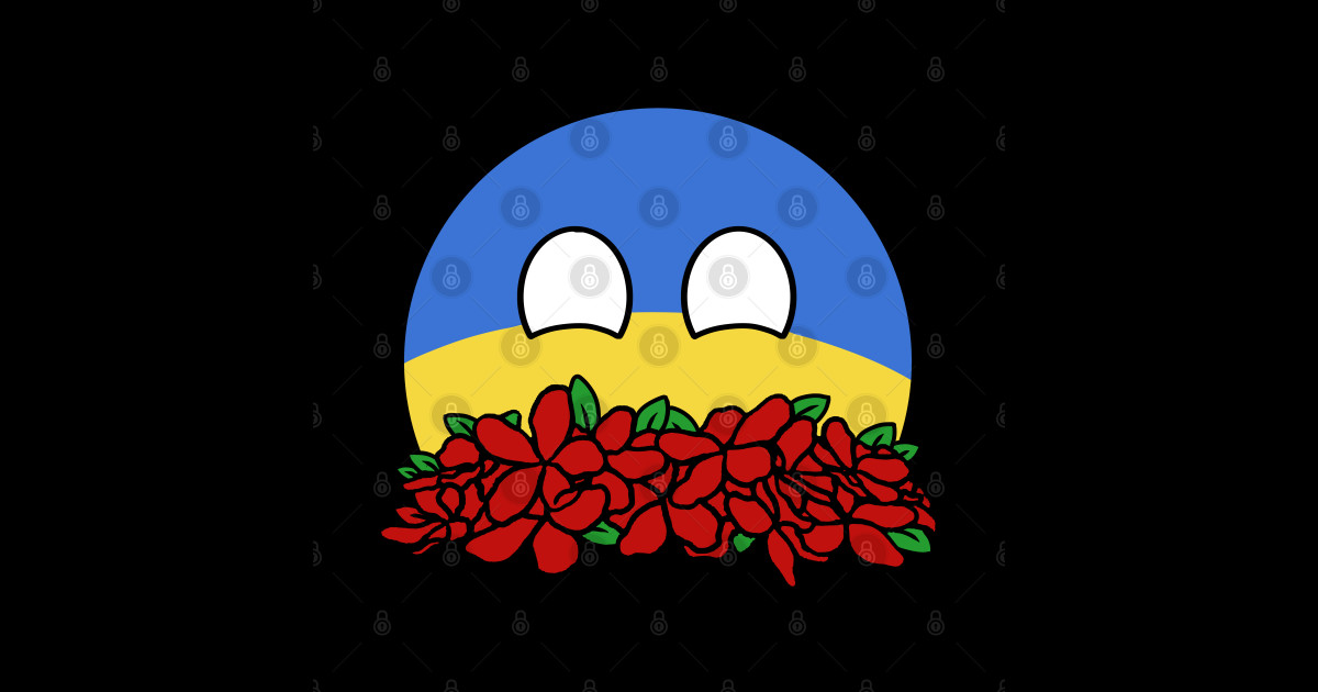 countryballs ukraine play flowers - Countryballs - Posters and Art ...
