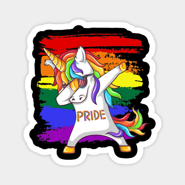 Lgbt Lesbian Gay Pride Dabbing Unicorn Rainbow Ts Unicorn Magnet