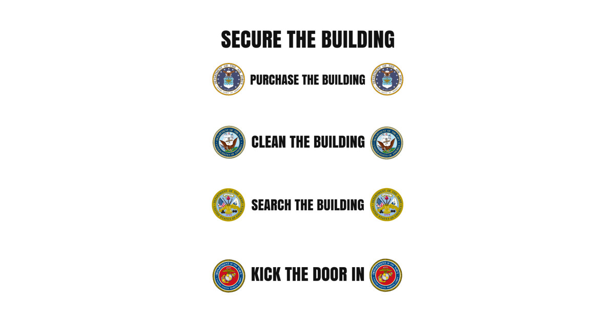 Secure the Building - Military - Long Sleeve T-Shirt | TeePublic