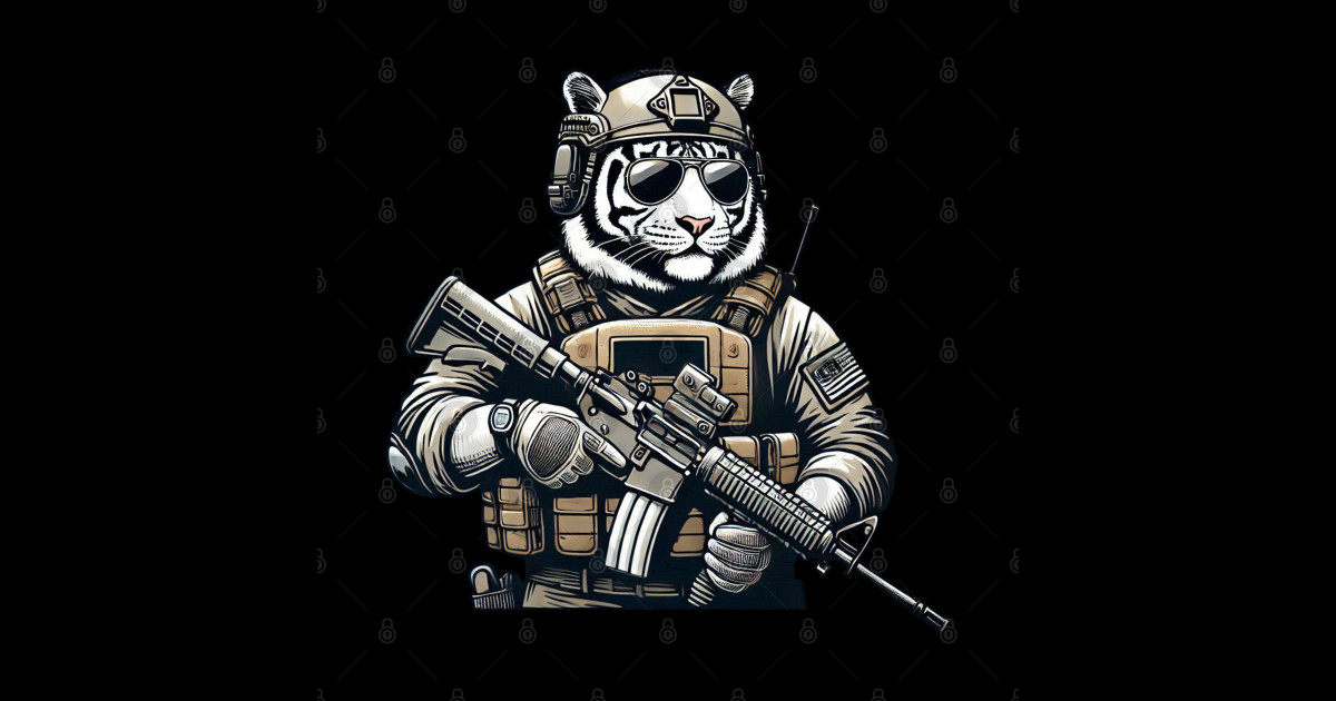 Tactical Tiger - Tiger - Sticker | TeePublic