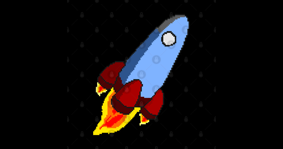 Rocket pixel art - Rocket - Sticker | TeePublic
