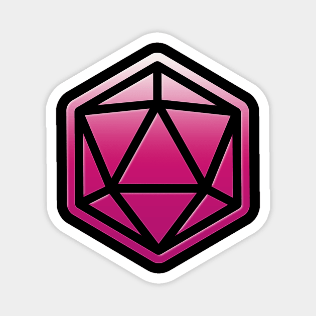 80s Retro D20 Neon Pink - Roleplaying - Magnet | TeePublic