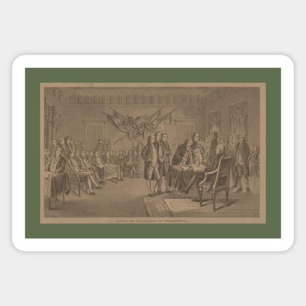SIGNING THE DECLARATION OF INDEPENDENCE - Historical - Sticker | TeePublic