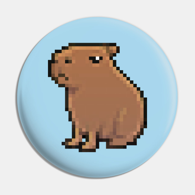 Capybara Pixel Art - Capybara - Pin | TeePublic