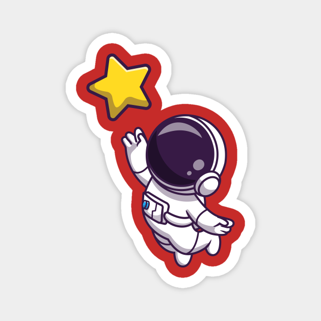 Astronaut Floating And Holding Star Cartoon - Astronaut Floating And ...