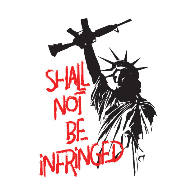 Pro Second Amendment 2A Lady Liberty With Raised Firearm - Right To ...