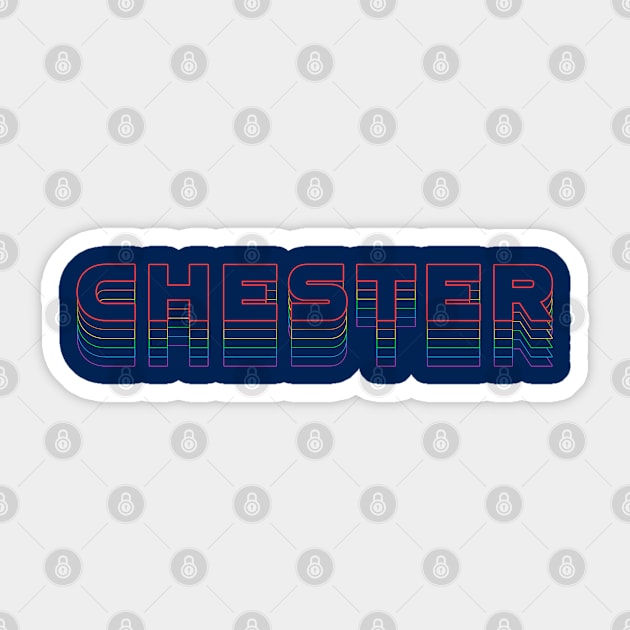 Chester Rainbow Pattern - Chester - Sticker | TeePublic