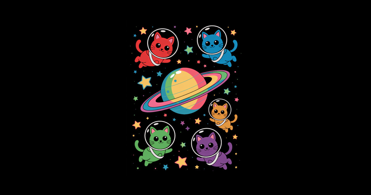 Gay Cats In Space Rainbow Pride Month Lgbtq Ally Women Girls - Gay Cats ...