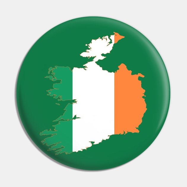 Ireland Rugby Fan Irish Tricolor Flag Map - Irish Rugby Union - Pin ...