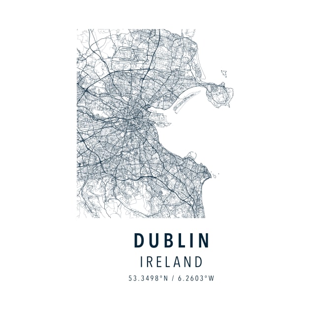 dublin simple map - Maps - T-Shirt | TeePublic
