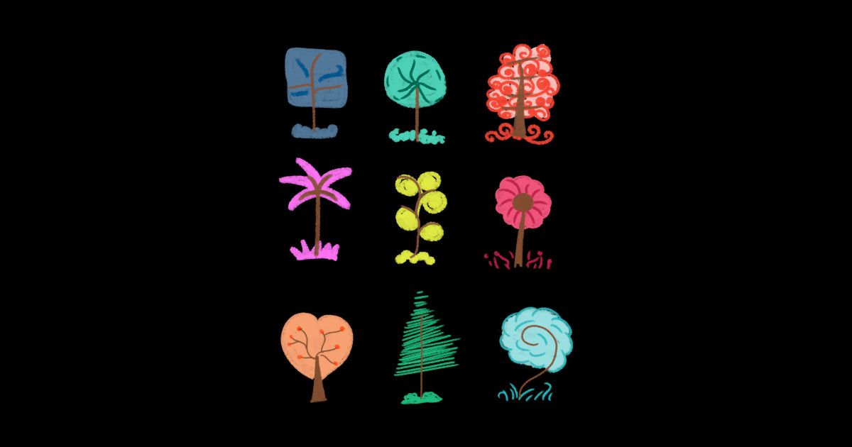 Little cute trees - Tree - Sticker | TeePublic