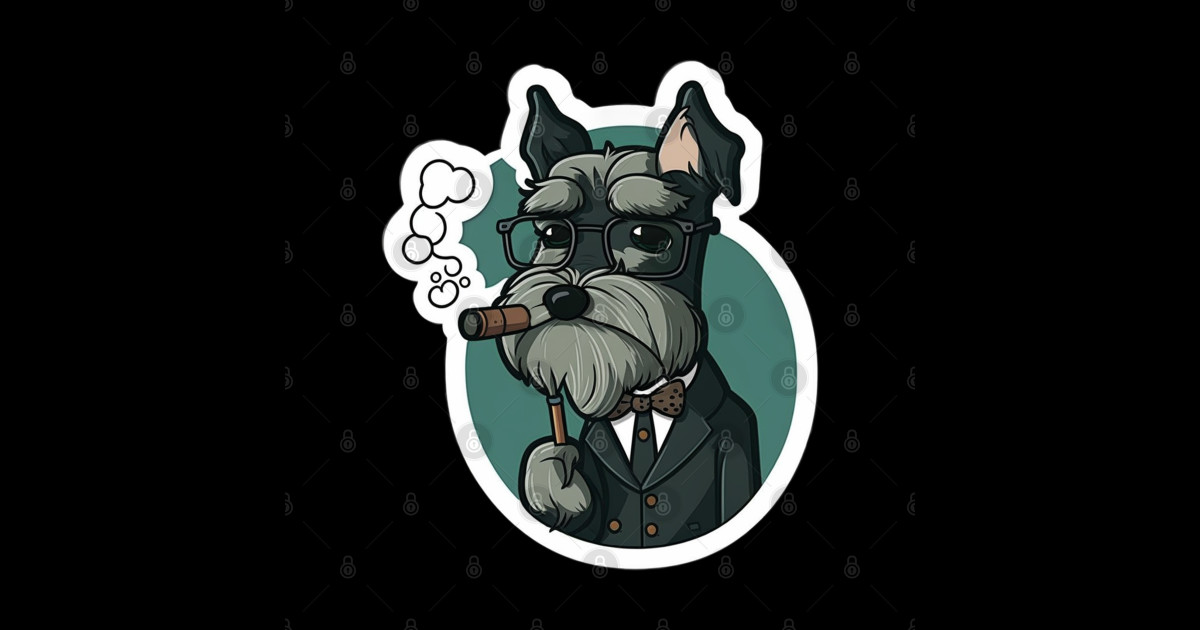 Professor Schnauzer Sticker - Schnauzer Series - Schnauzer - Sticker ...