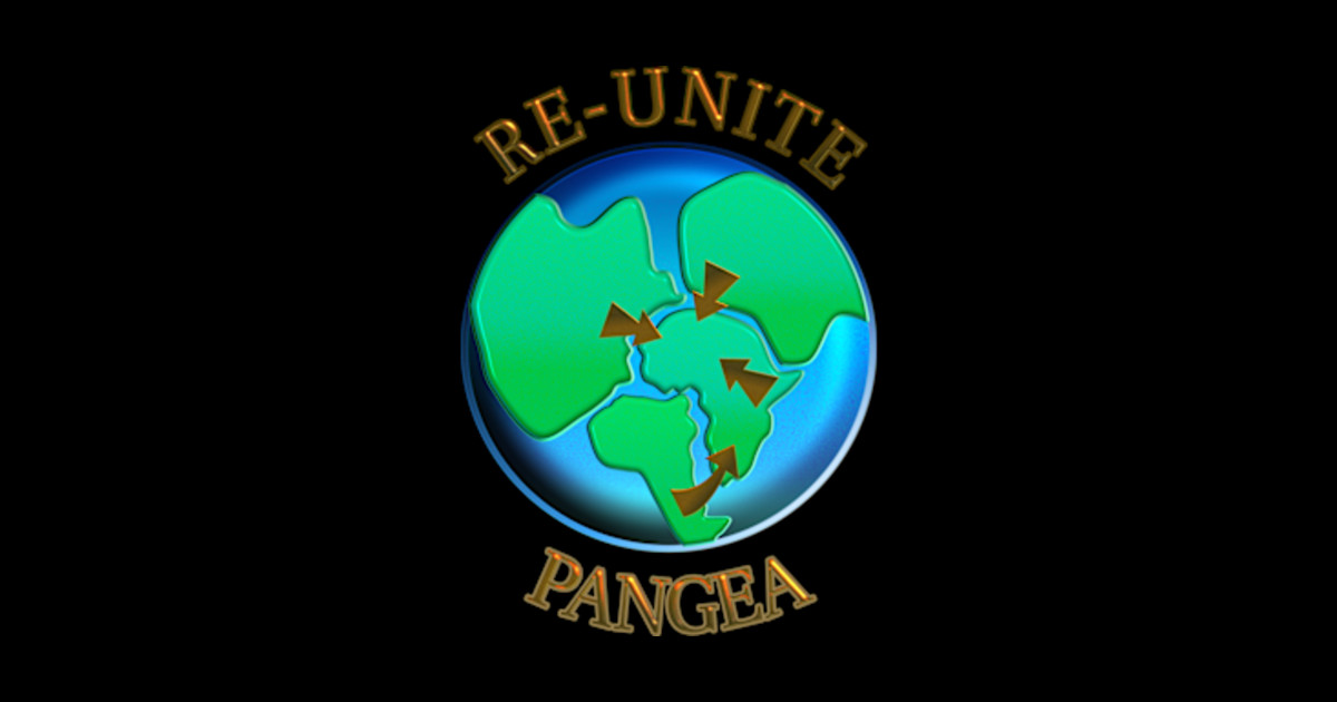 Re-unite Pangea Funny Geological World Map - Re Unite Pangea - Sticker ...