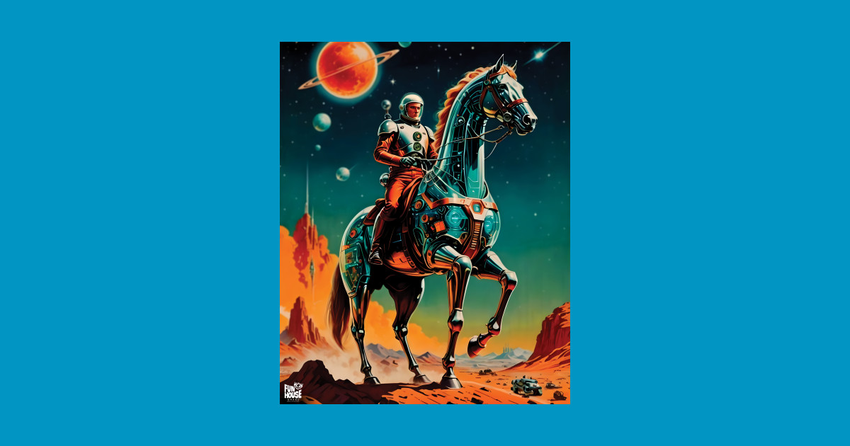 Retro Futurism Cosmic Ranger - Cowboy - T-Shirt | TeePublic