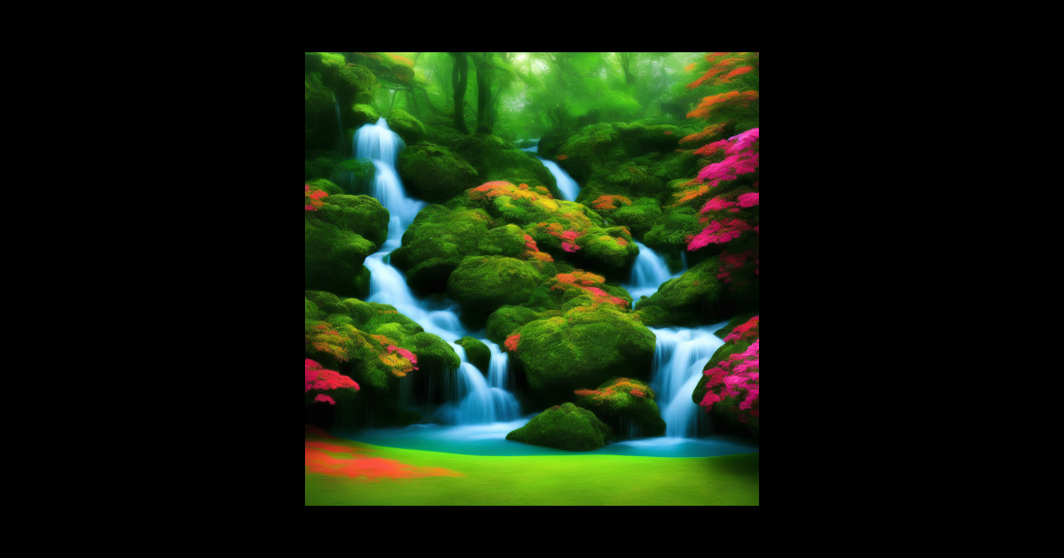 Ai Generated Art Scenery - Colourfull Mystical Forest With River ...