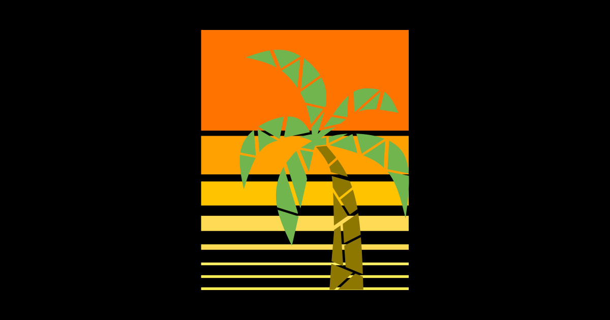 Tropical Geometric Palm Tree Art - Geometric Art - Sticker | TeePublic