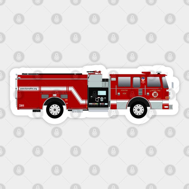 Karns Fire Engine Pierce Arrow - Karns Fire Engine - Sticker | TeePublic