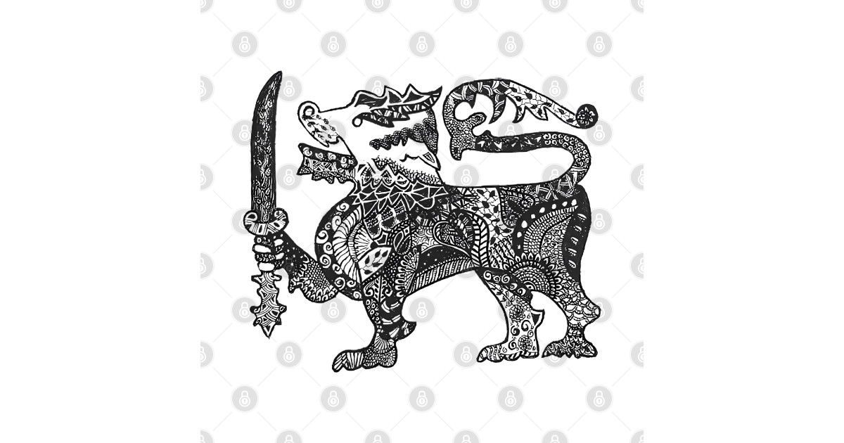 Ceylon Lion logo with sword - Lion - T-Shirt | TeePublic